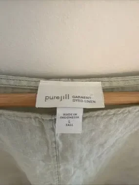 J. Jill | Tops | J Jill Pure Jill Large Garment Dyed Linen Boxy Fit Top ...
